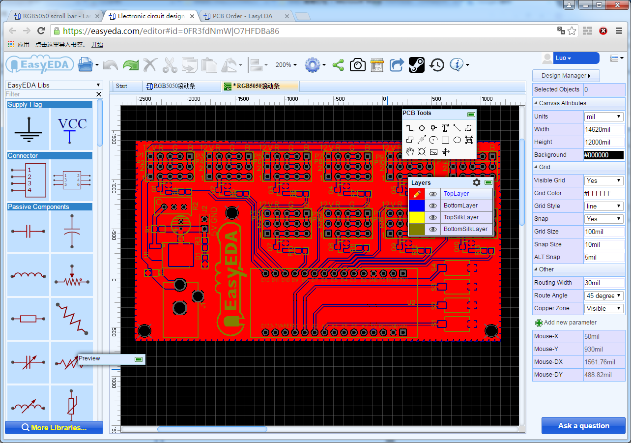 Arduino Led Scroll Bar Using Easyeda Electronics Lab