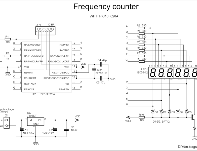 FreqC_(16F628A) - Electronics-Lab.com