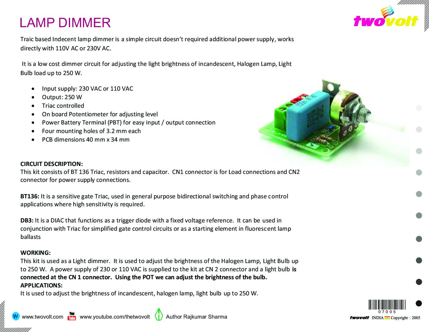 LAMP DIMMER - Electronics-Lab.com