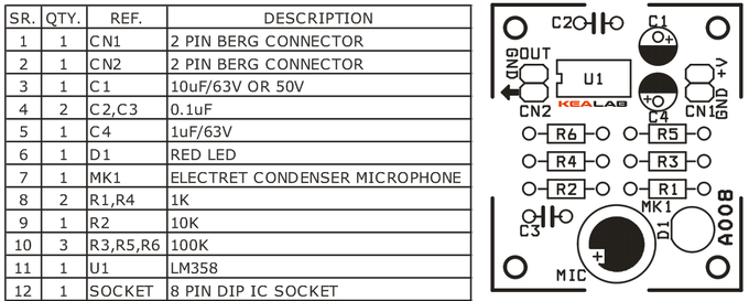MIC_PRE-AMP_BOM&TOP_th - Electronics-Lab.com