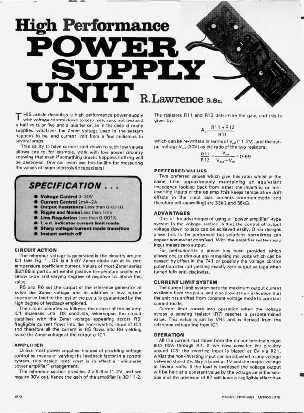 PSU_Practical-Electronics-1978-10 - Electronics-Lab