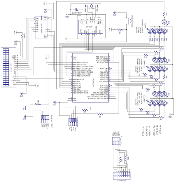 Digital And Binary Clock With Thermometer And Hygrometer Electronics