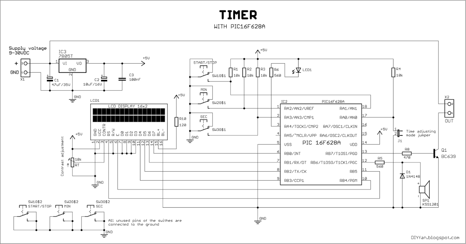 Simple timer with PIC16F628A - Electronics-Lab