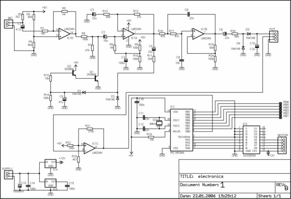 PIC16F84A discolight effect with bass beat control - Electronics-Lab.com