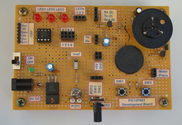 Learning Board for Microchip PIC12F683 microcontroller - Electronics-Lab