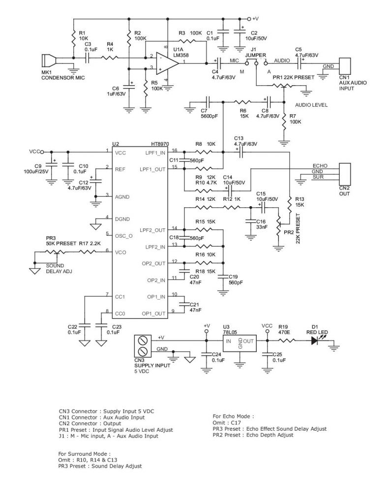 voice_echo_Schematic - Electronics-Lab.com