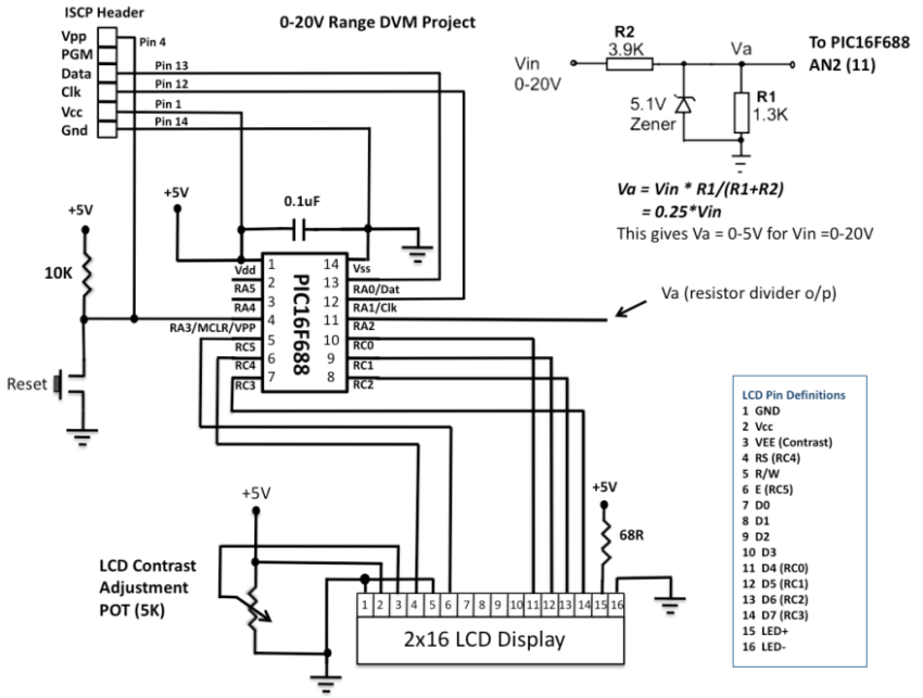 PIC16F688 Digital Voltmeter - Electronics-Lab