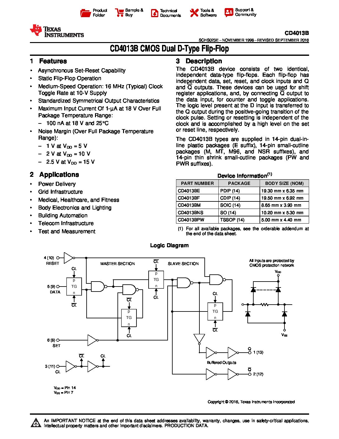 cd4013b - Electronics-Lab.com