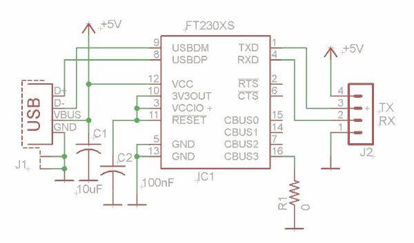USB to Serial converter using FTDI FT230X - Electronics-Lab