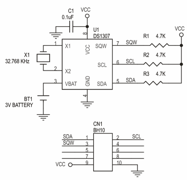 Real Time Clock Circuit Diagram Ds1307 Real Time Clock Circuit Diagram Ds1307