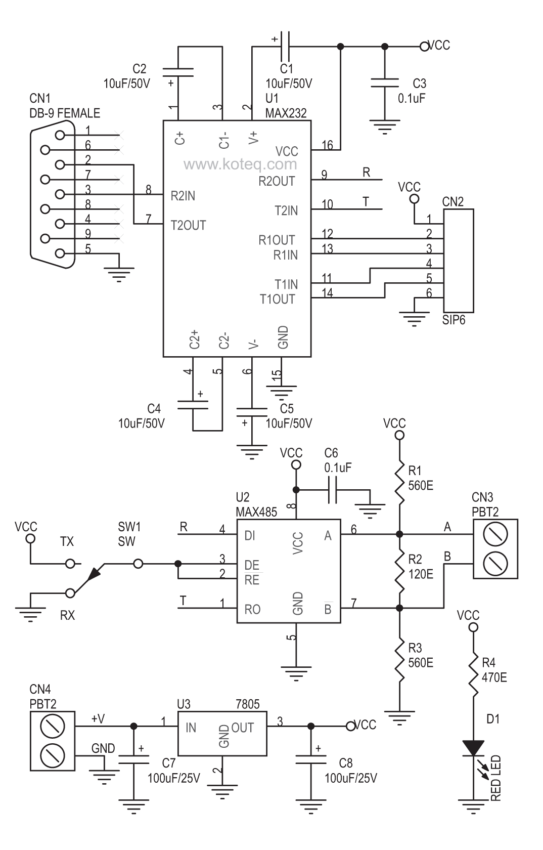 RS232 to RS485 Module - Electronics-Lab