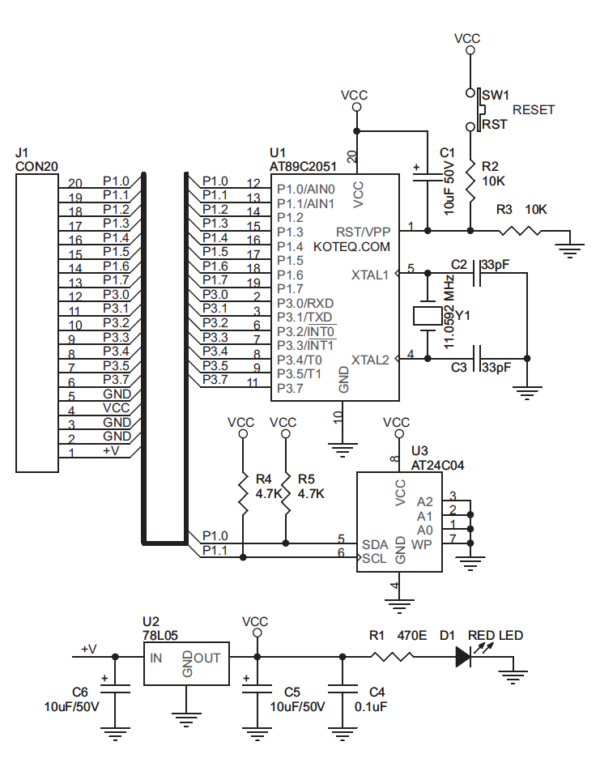 AT89C2051_DEV_STICK_schematic - Electronics-Lab.com