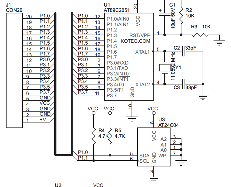 AT89C2051_DEV_STICK_schematic - Electronics-Lab.com