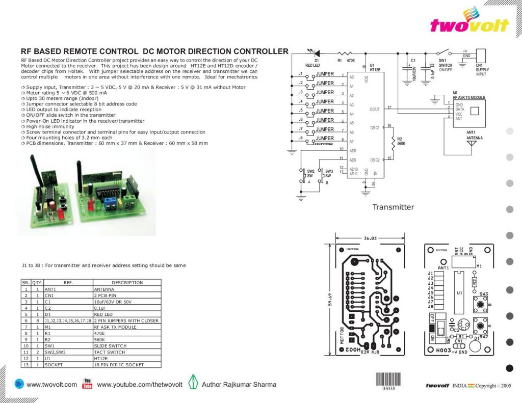 RF REMOTE MOTOR DRIVER TWOVOLT - Electronics-Lab.com