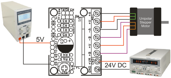 3A Unipolar Stepper Motor Driver - Electronics-Lab