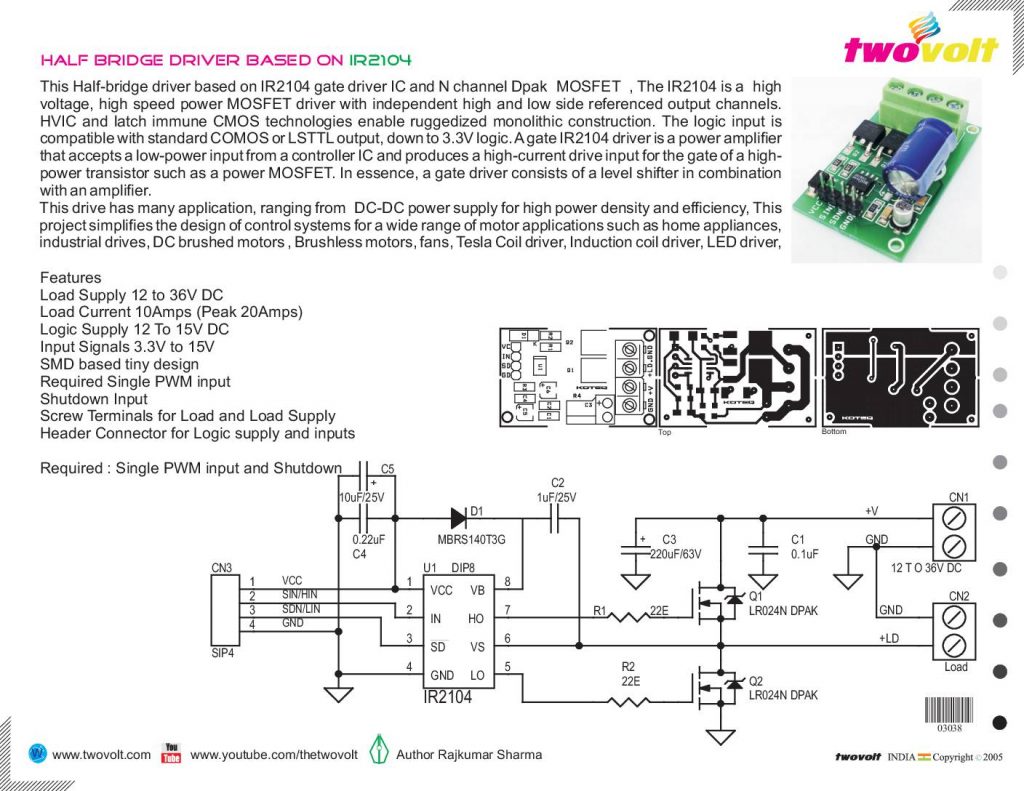Half-Bridge-Driver-based-on-IR2104 - Electronics-Lab.com