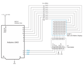 Circuit-Diagram-8X8-LED-Matrix-Interface-with-Arduino - Electronics-Lab.com