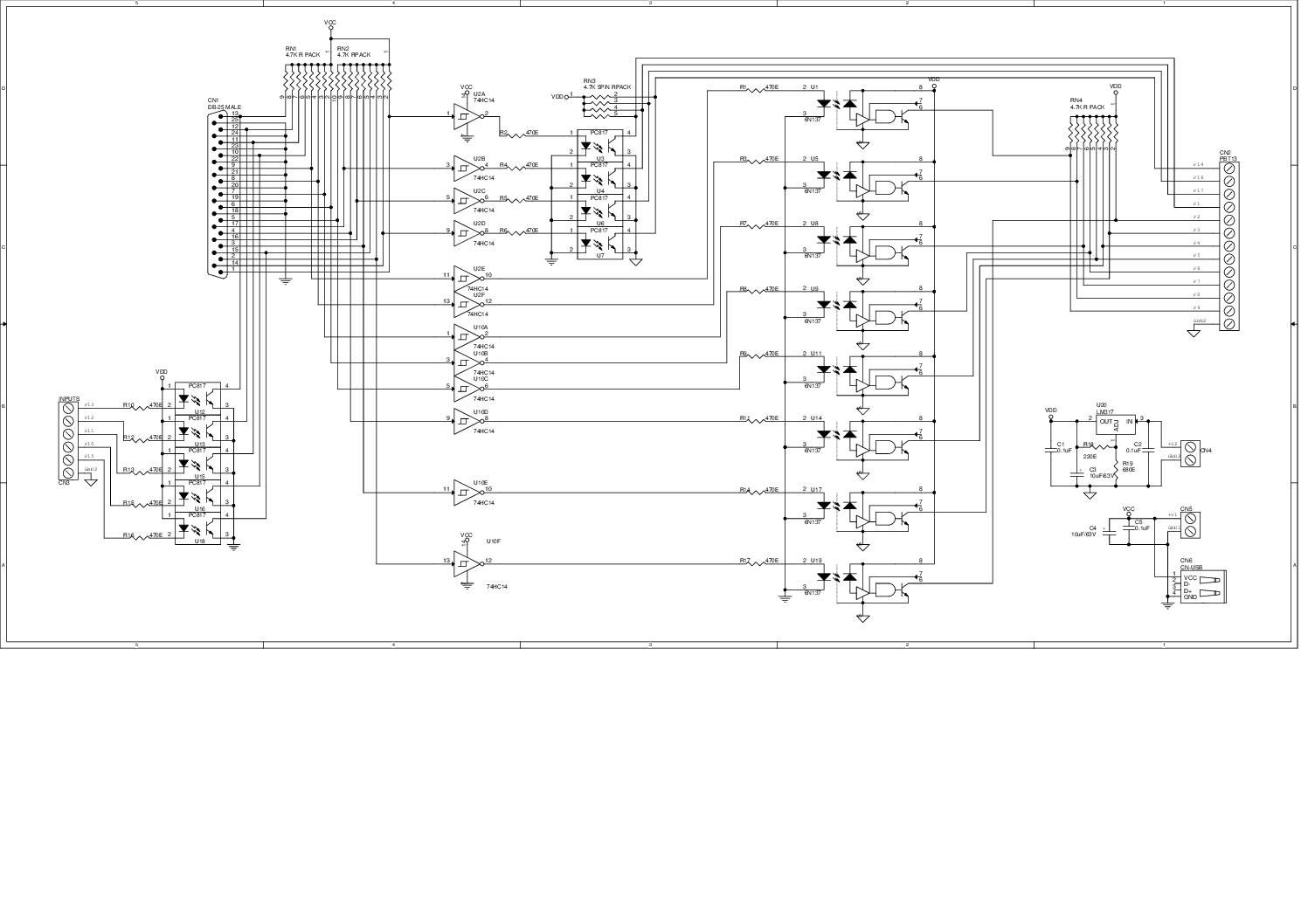 Optically-Isolated-LPT-Breakout-Board-SCH - Electronics-Lab.com