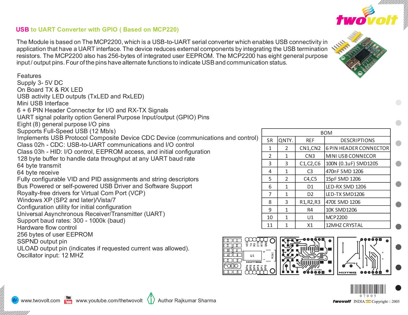 USB-to-UART-MCP200-SMD - Electronics-Lab.com