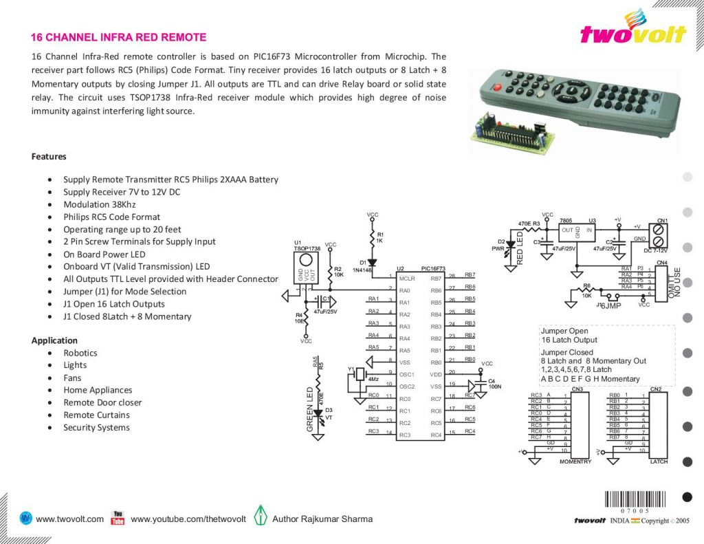 16-Channel-Infra-Red-remote-controller - Electronics-Lab.com