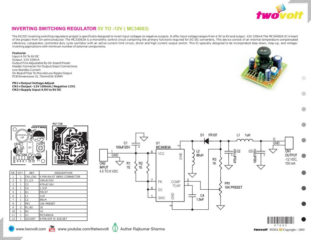 5V-TO-12V-Inverting-Switching- Regulator - Electronics-Lab.com 5V-TO-12V-Inverting-Switching- Regulator - Electronics-Lab.com