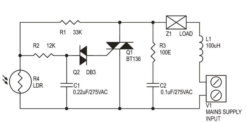 Dark Sensitive Lamp ON/OFF Controller - Electronics-Lab.com