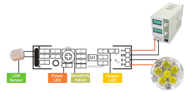Dark Sensitive Switch - LED Light - Electronics-Lab