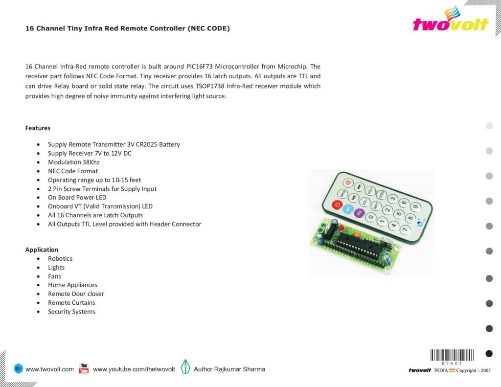 16-Channel-Tiny-Infra-Red-Remote-Controller-NEC - Electronics-Lab.com