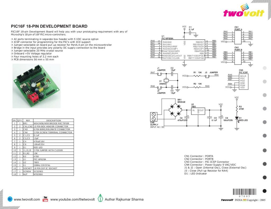 18pin-pic-development-board - Electronics-Lab.com