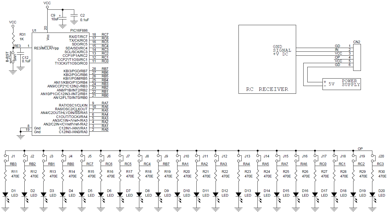 RC Signal Monitor Using Bargraph & RC Switch using Relay - Electronics-Lab