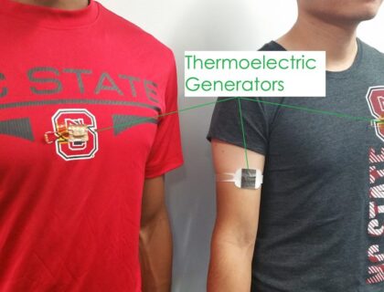 TEG-embedded T-shirt (left) and TEG armband (right). - Electronics-Lab.com