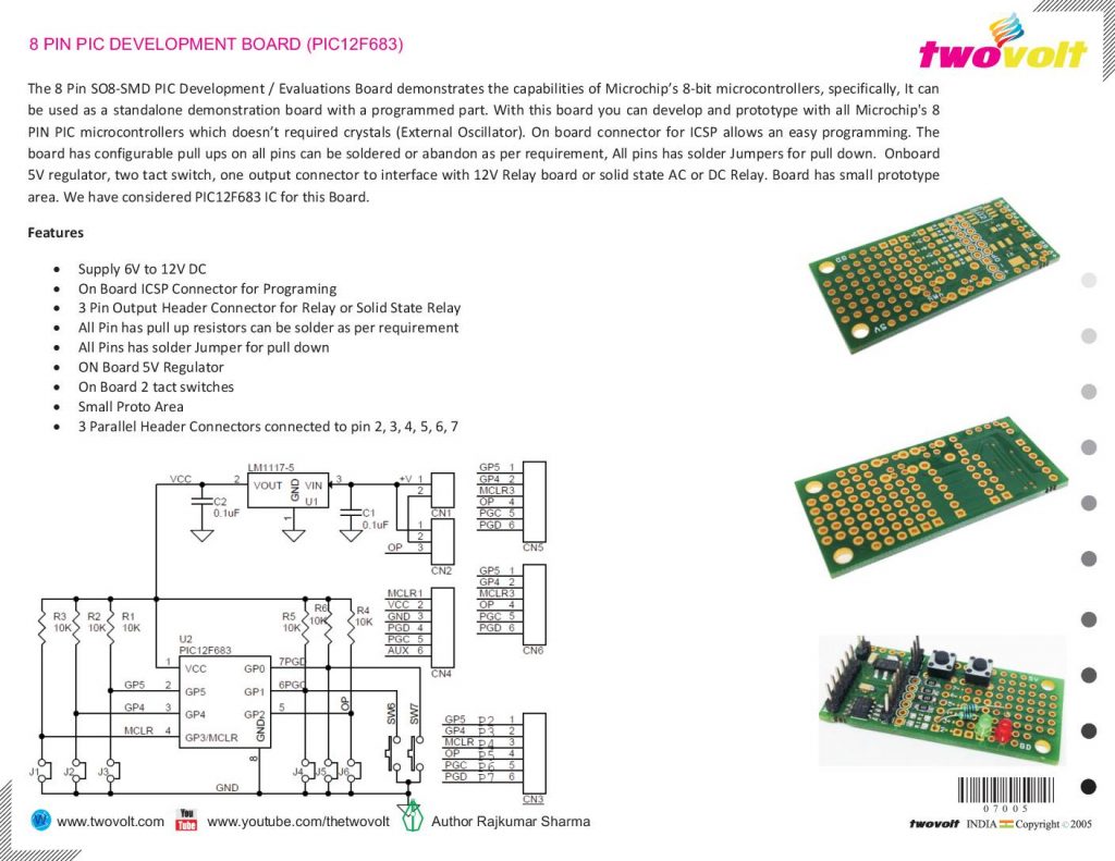 8-pin-pic-development-board - Electronics-Lab.com