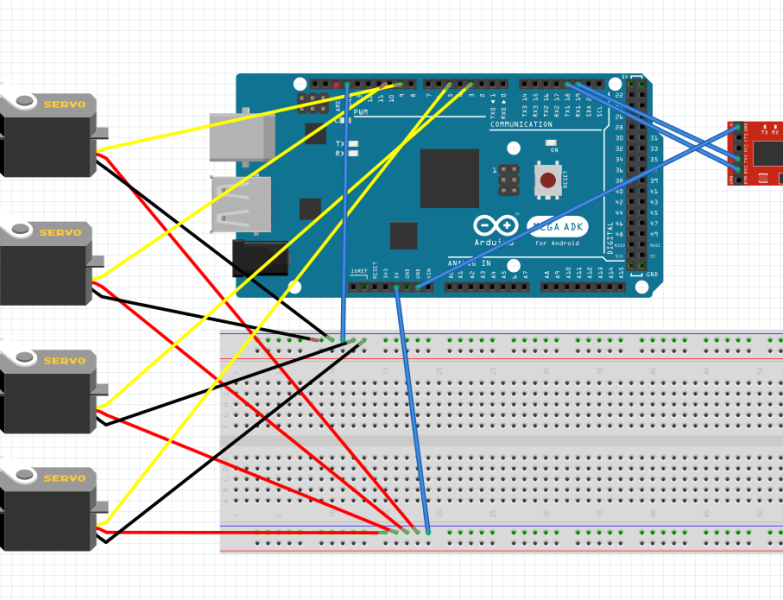 TTL - Arduino & Arduino - Servo Connection Schematic - Electronics-Lab.com