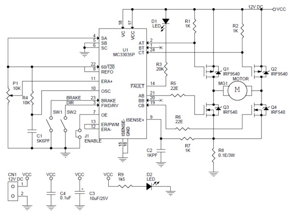 DC Motor & Direction Controller with Brake using MC33035 - Electronics ... DC Motor & Direction Controller with Brake using MC33035 - Electronics ...