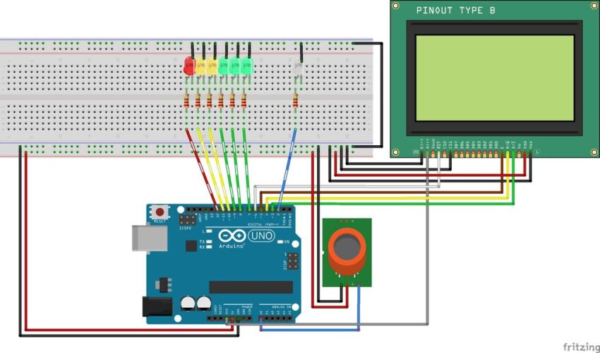 DIY Breathalyzer Using Arduino UNO and 128X64 LCD - elab | Rik