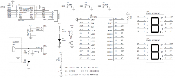 2 Digit Kitchen Timer 00-99 Seconds or 00-99 Minutes - Electronics-Lab