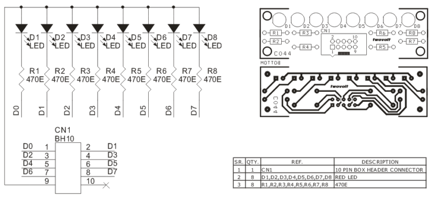8 Led Output Display Module - Electronics-Lab