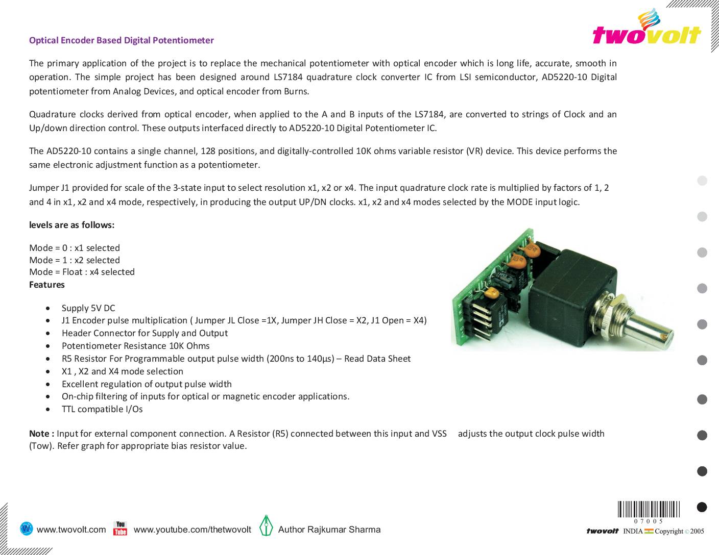 DIGITAL-POTENTIOMETER-USING-OPTICAL-ENCODER - Electronics-Lab.com
