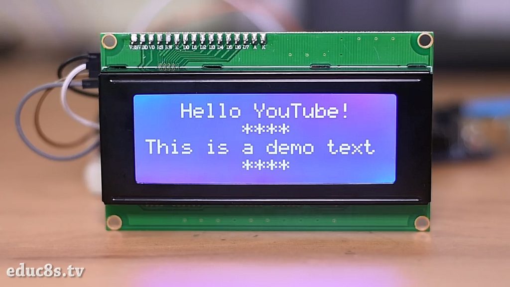 Real Time Clock On 20x4 I2C LCD Display with Arduino - Electronics-Lab