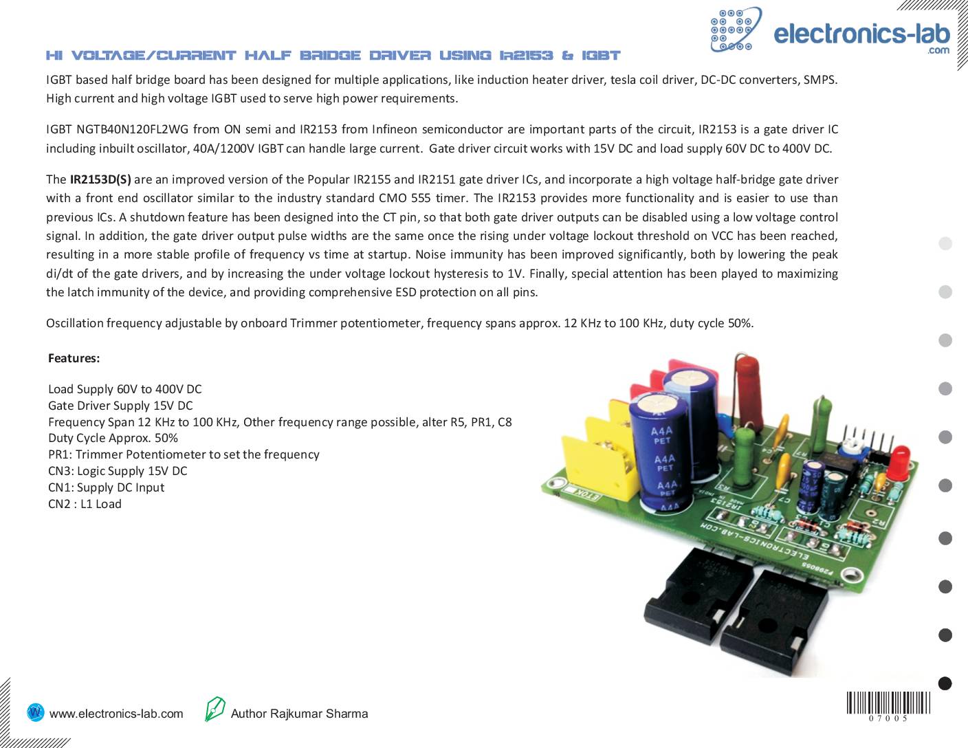 Ir2153 High Voltage Driver Circuits