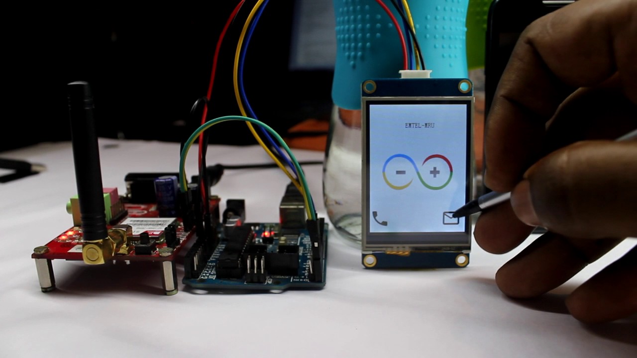 Lightweight Gsm Mobile With Arduin Uno And Nextion Display Electronics
