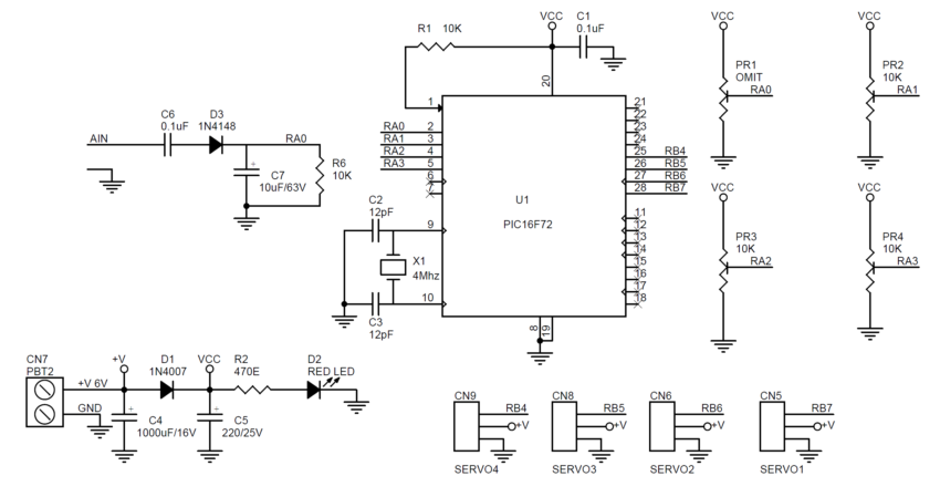 Sound to RC Servo Driver - Electronics-Lab.com