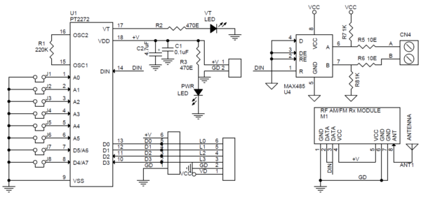 4 channel RS485 Remote Controller - Electronics-Lab