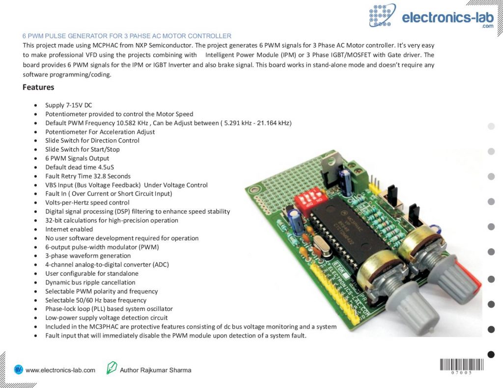 3 Phase Motor Driver - Electronics-Lab.com