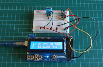 BMP180 and DHT11 Weather Station - Electronics-Lab.com