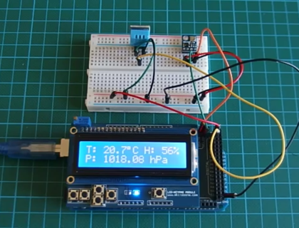 BMP180 and DHT11 Weather Station - Electronics-Lab.com