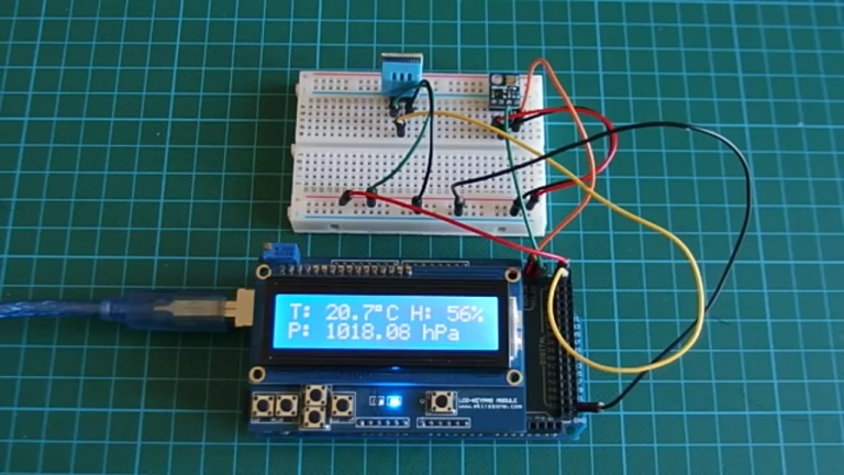 Arduino Weather Station with DHT11 and BMP180 - Electronics-Lab.com