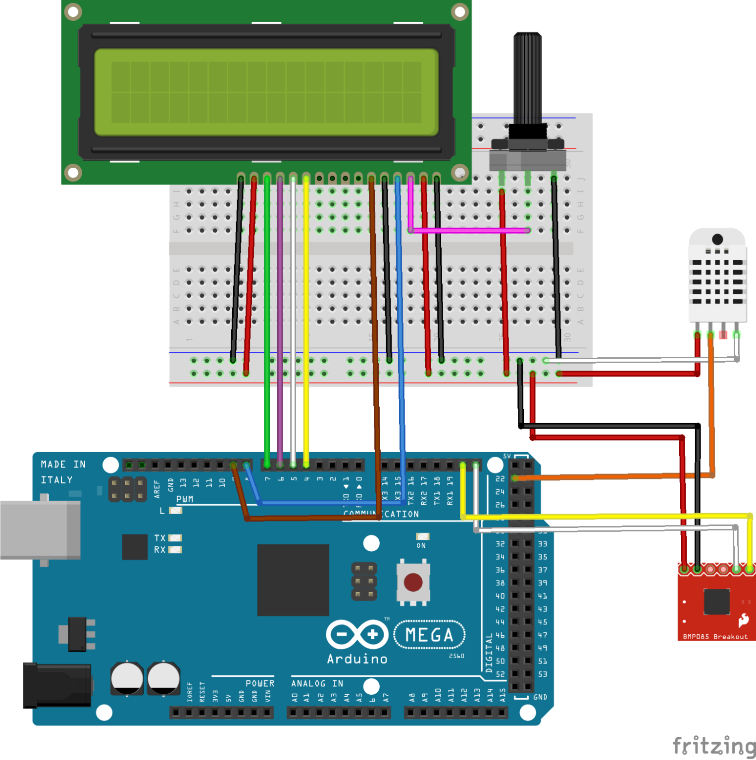 Arduino Weather Station with DHT11 and BMP180 - Electronics-Lab