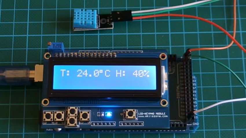 Arduino Weather Station using DHT11 - Electronics-Lab