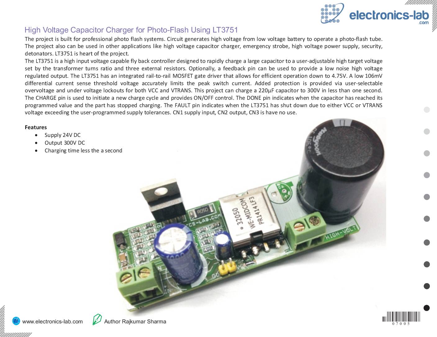 CAPACITOR CHARGER LT3751 - Electronics-Lab.com